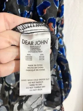Dear John | Tops | Dear John Burn Out Velvet Blouse Sz S Roll Tab Slvs ...